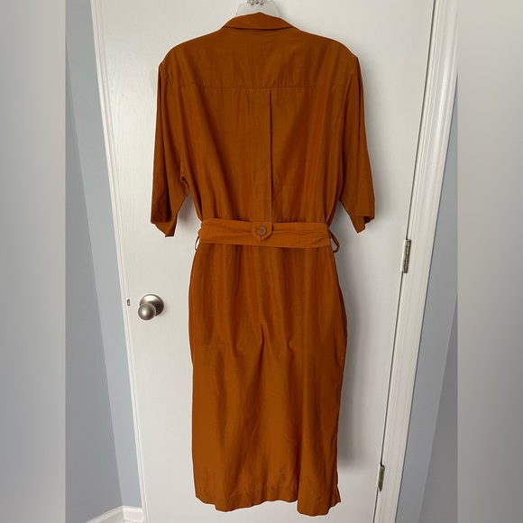 COS | Dresses | Cos Belted Shirt Midi Dress Size Terracotta | Poshmark